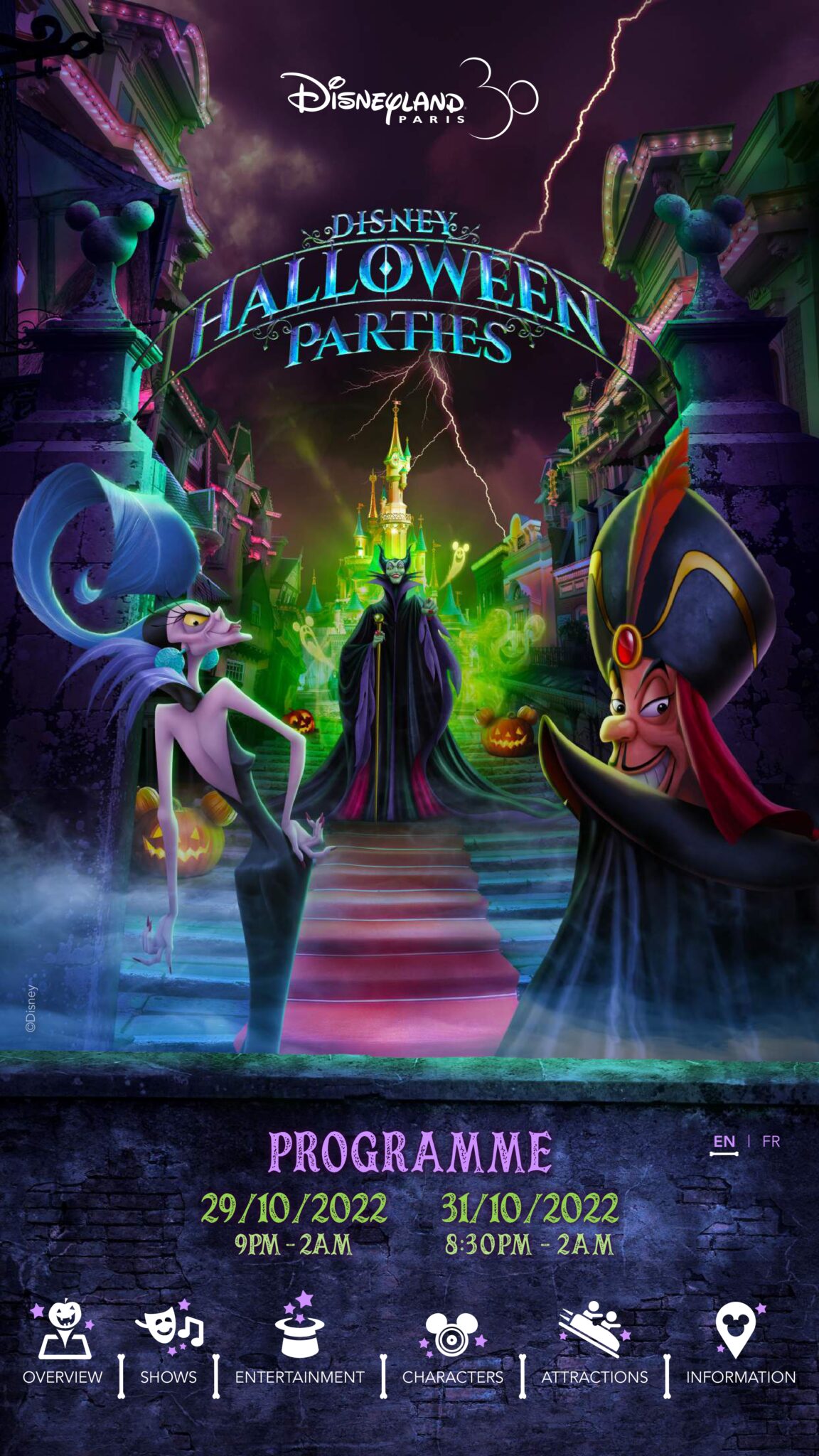 Disneyland Paris Halloween Party 2022 Program - Travel to the Magic